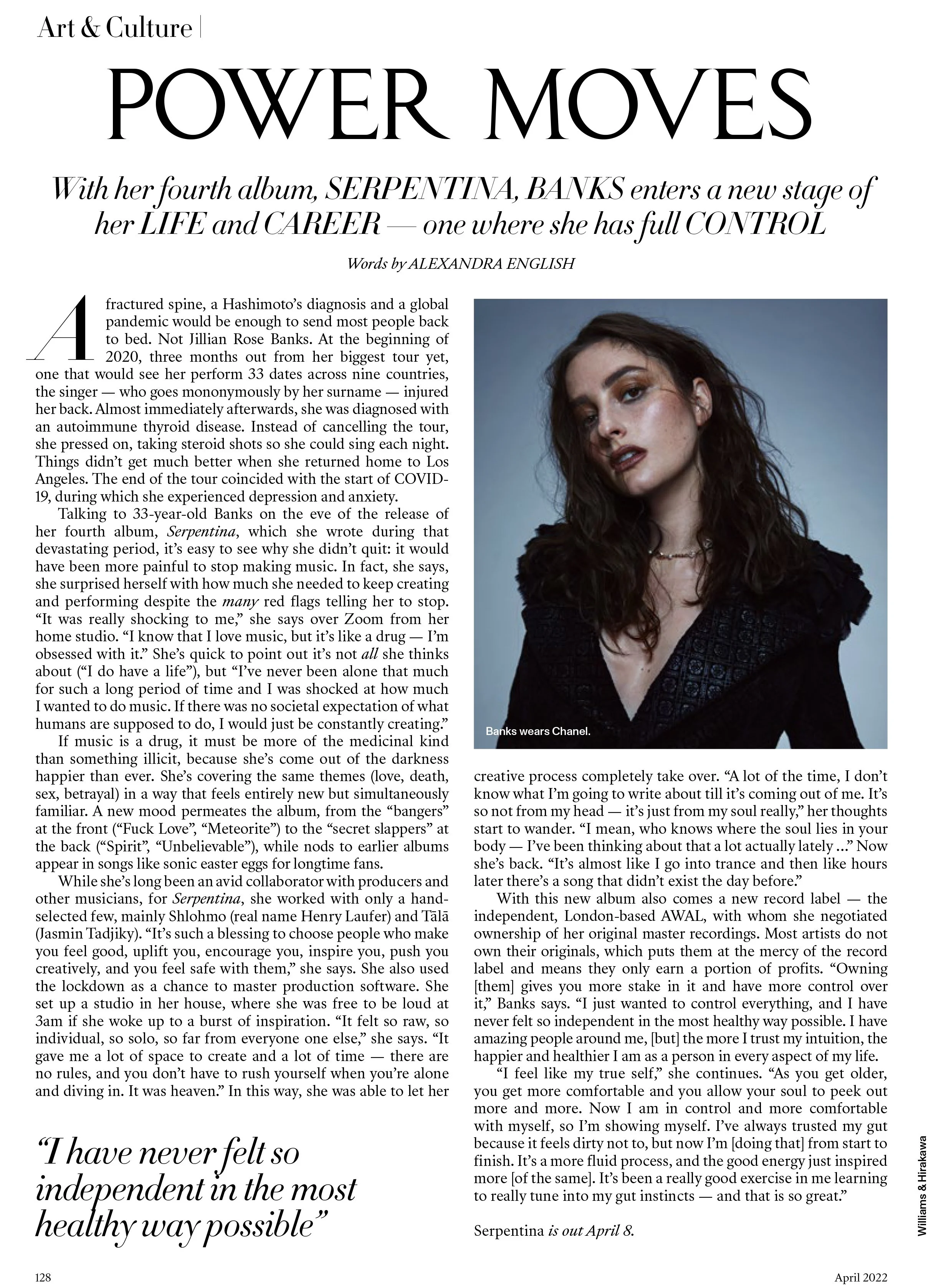 Power Moves: Banks - Harper's BAZAAR April 2022 — ALEXANDRA ENGLISH