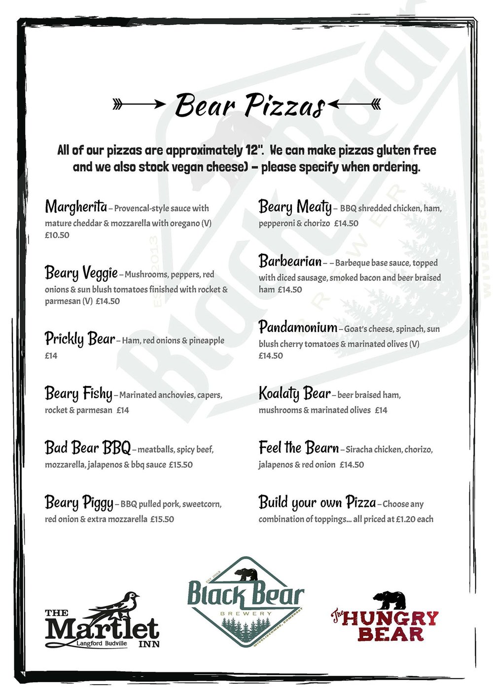 Menu — The Bear Inn