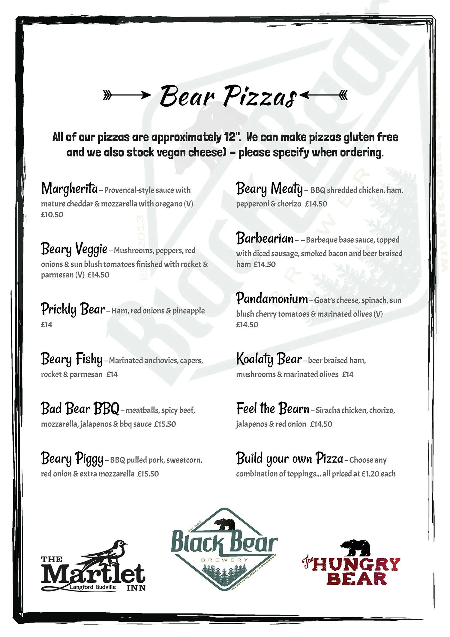 Menu — The Bear Inn