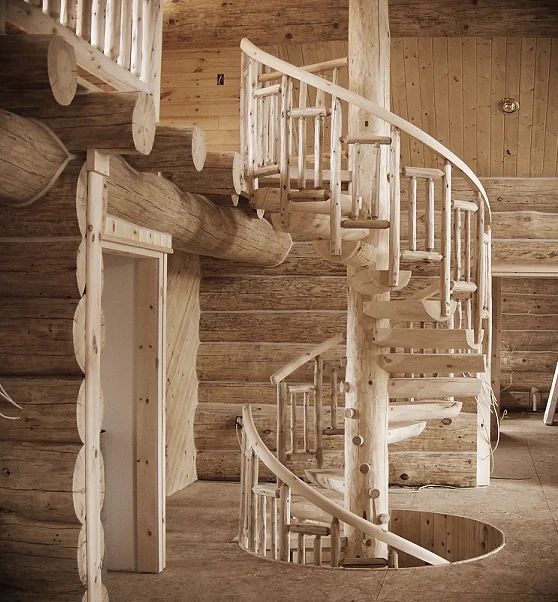 Log Spiral Staircase - Logstairways