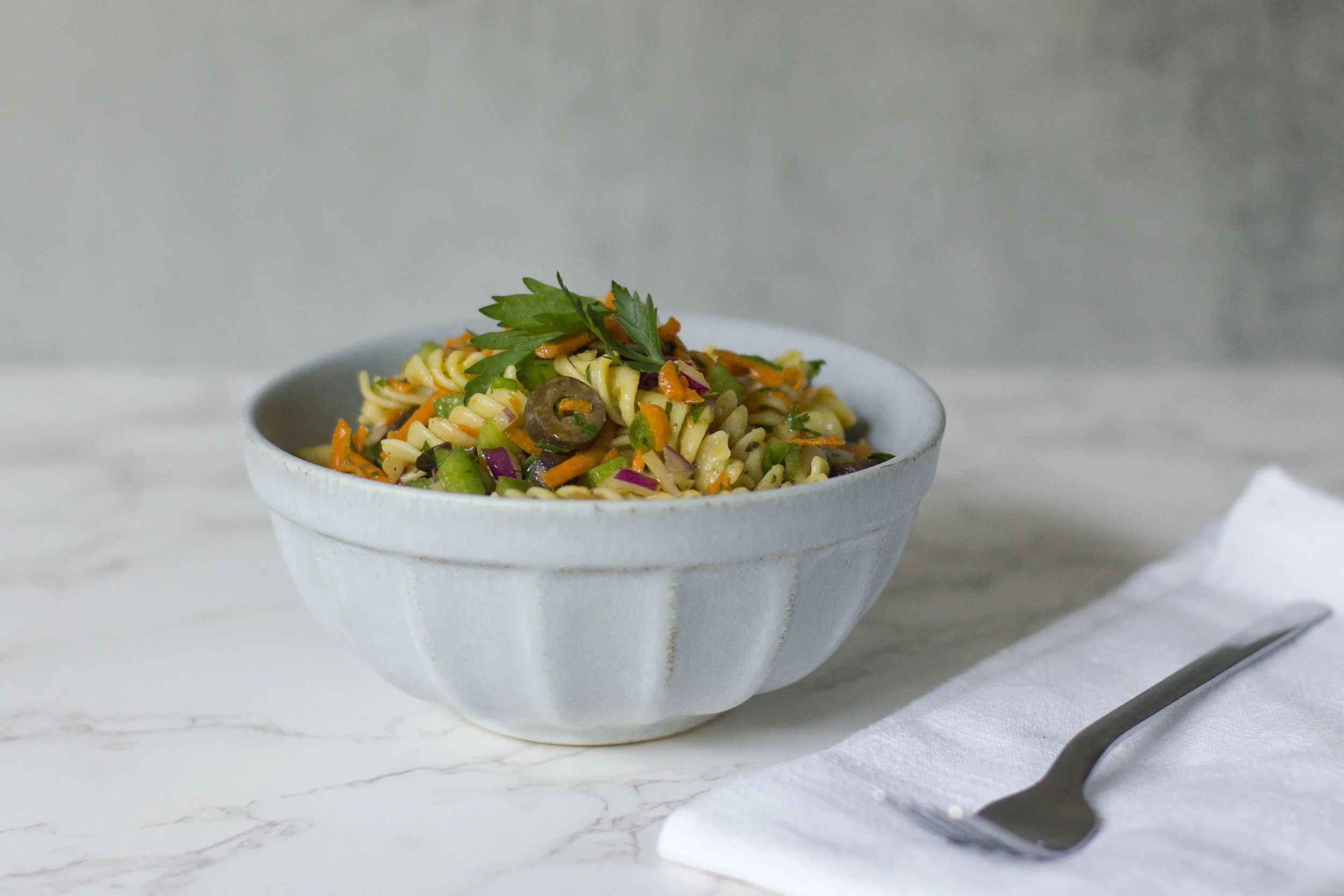 High Fiber Mediterranean Pasta Salad (High Protein, Gluten Free, Grain ...