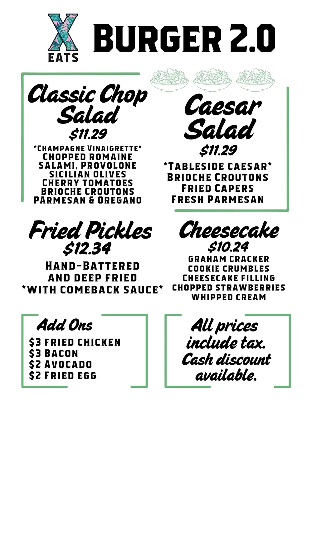 Food Menu — Brewery X