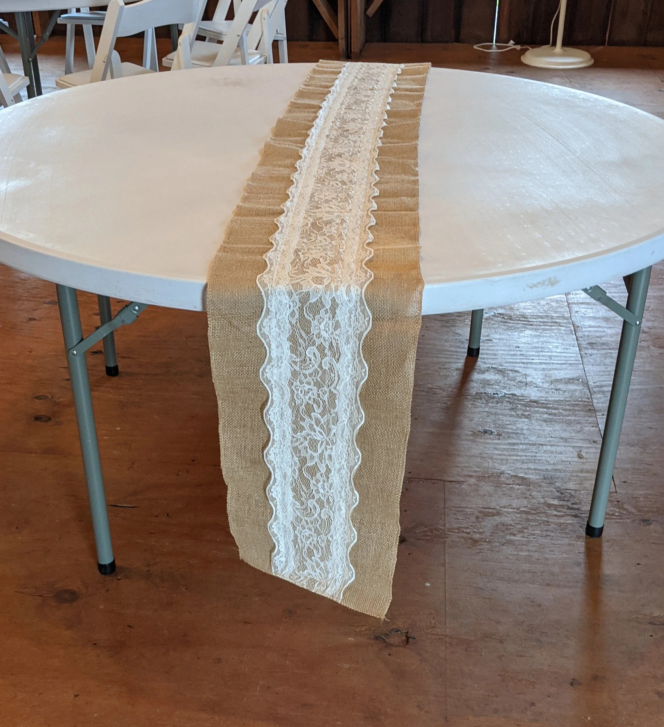 Burlap Table Runner Round Table