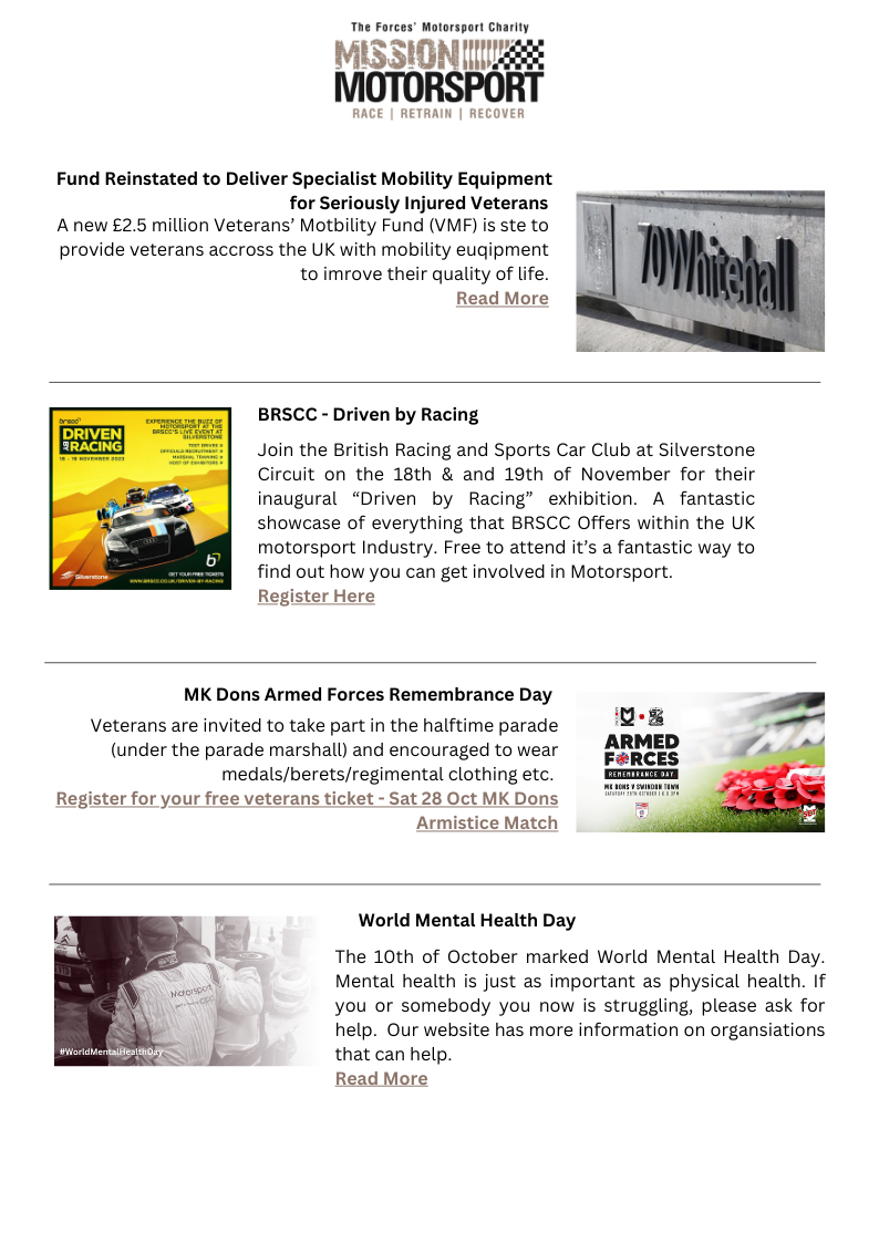 Mission Motorsport - October Newsletter — MISSION MOTORSPORT