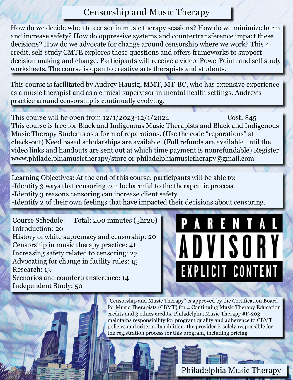Censorship and Music Therapy Self Study CMTE (4) — Philadelphia Music ...