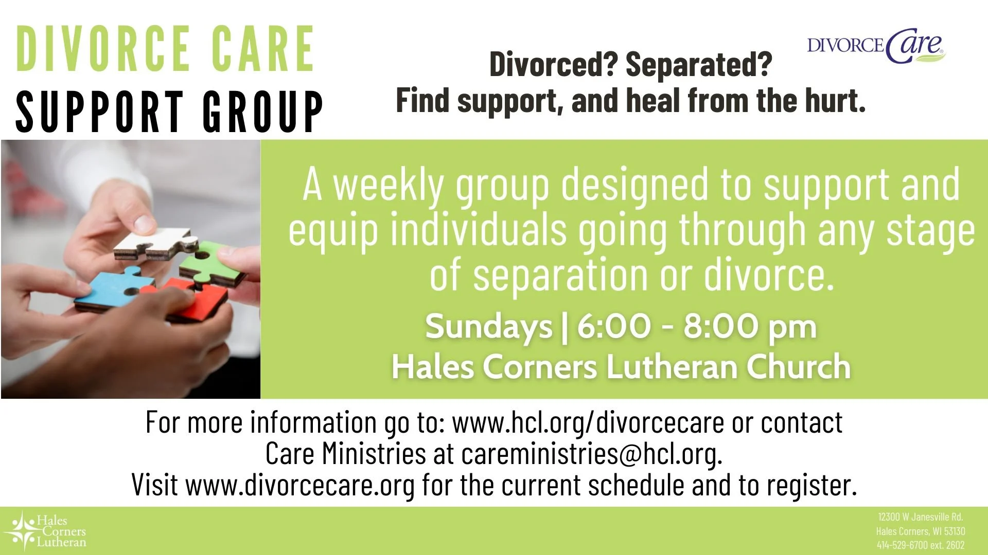 DivorceCare — Hales Corners Lutheran Church