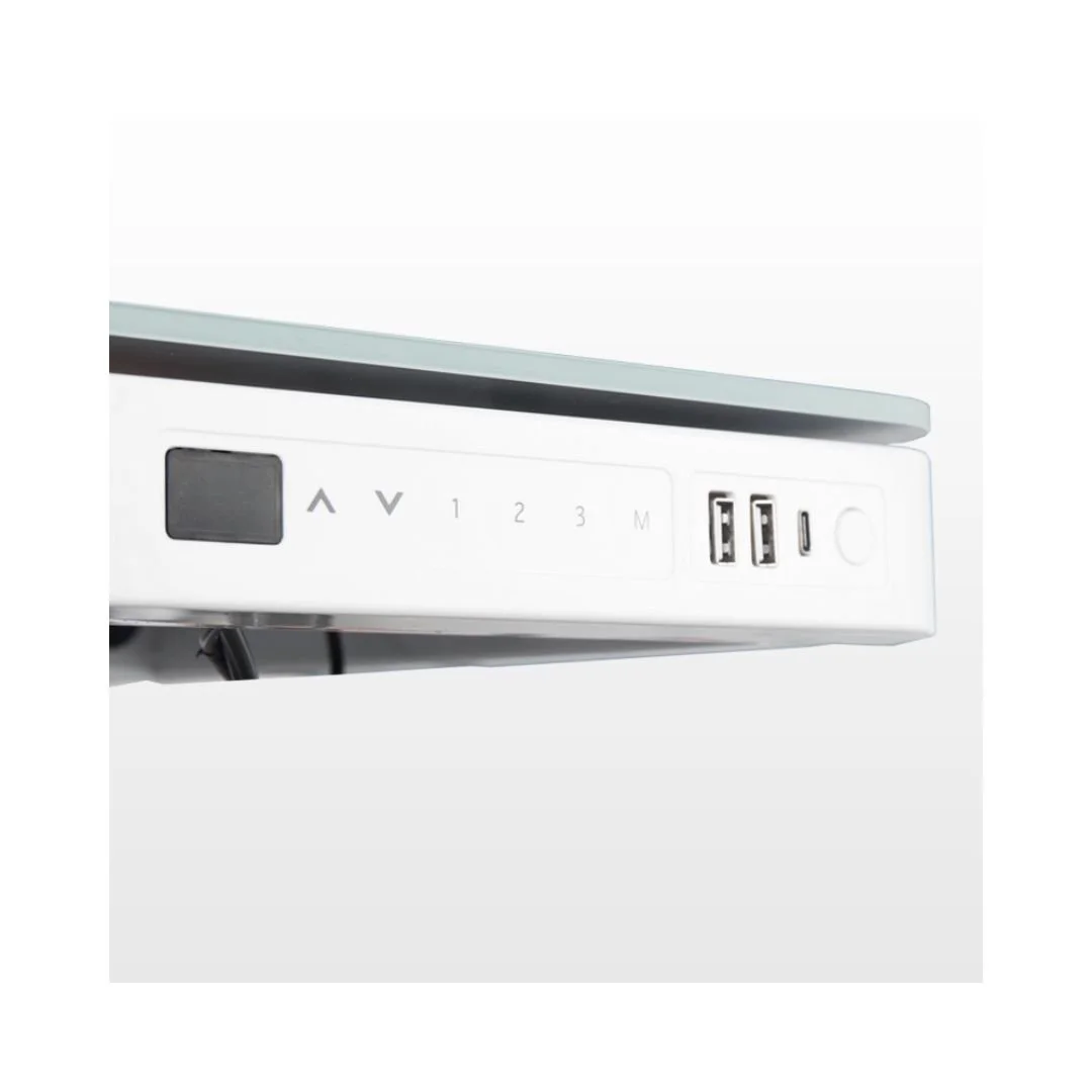 Glass Top Adjustable Height Desk — Dynamic Office Services