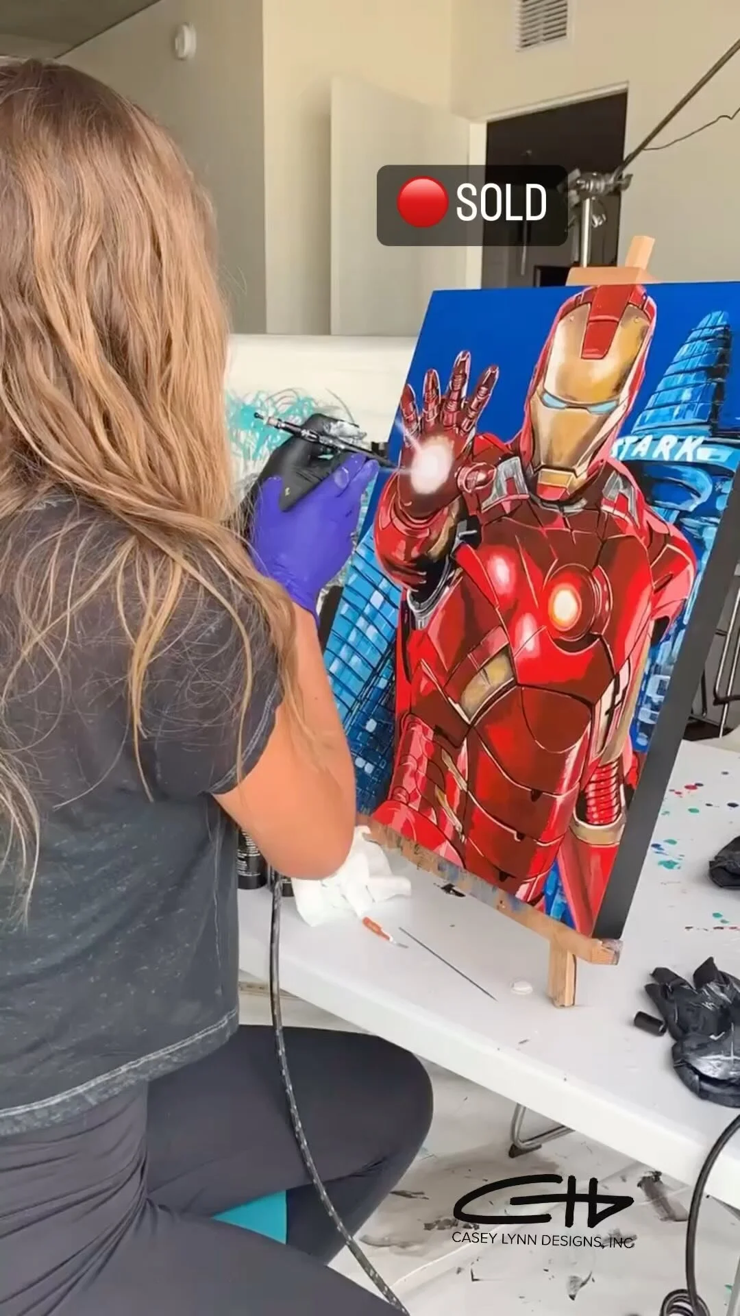 Royal Blue Abstract Painting — Casey Lynn Designs, Inc