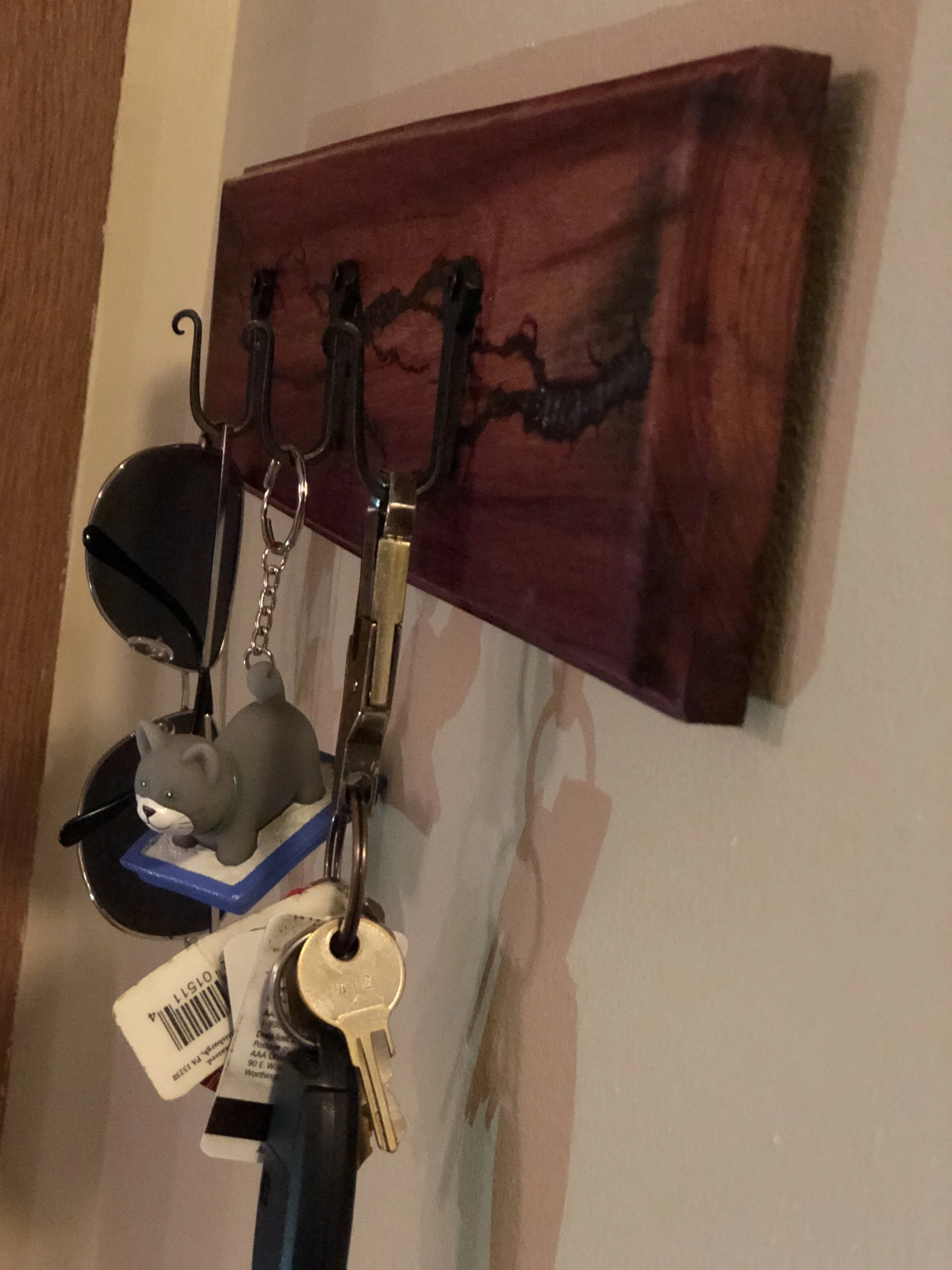 Purple Heart Lichtenberg Burn Key/Coat Rack — Hunter Design Company