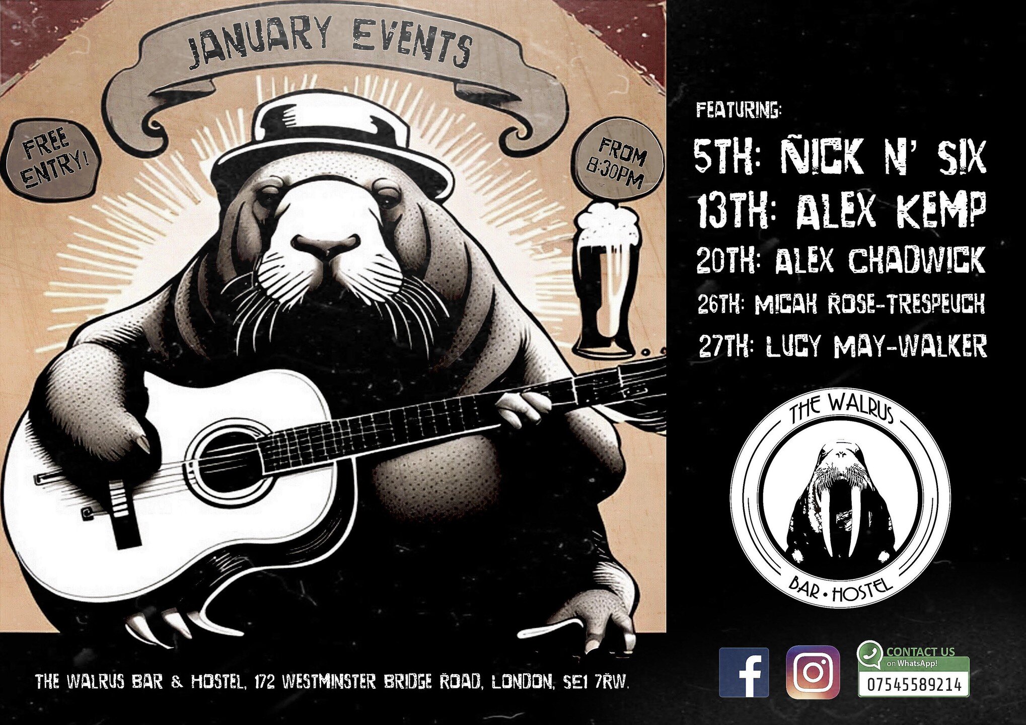 The Walrus Bar & Hostel | Buzzy Bar & Homely Hostel in London Waterloo