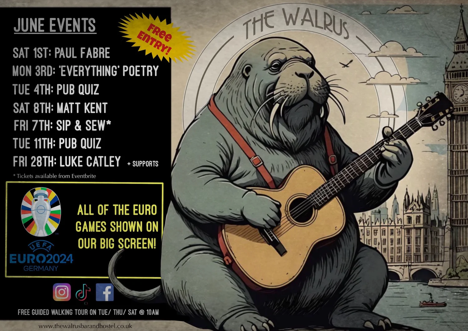 The Walrus Bar & Hostel | Buzzy Bar & Homely Hostel in London Waterloo