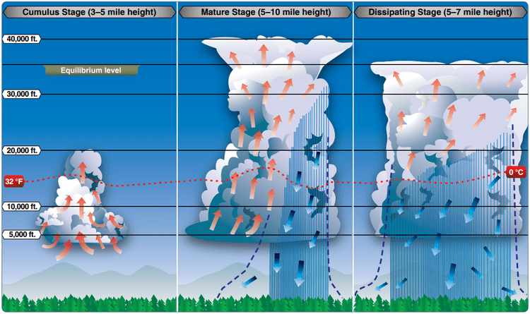 The Three Stages of a Thunderstorm: Characteristics and Hazards ...