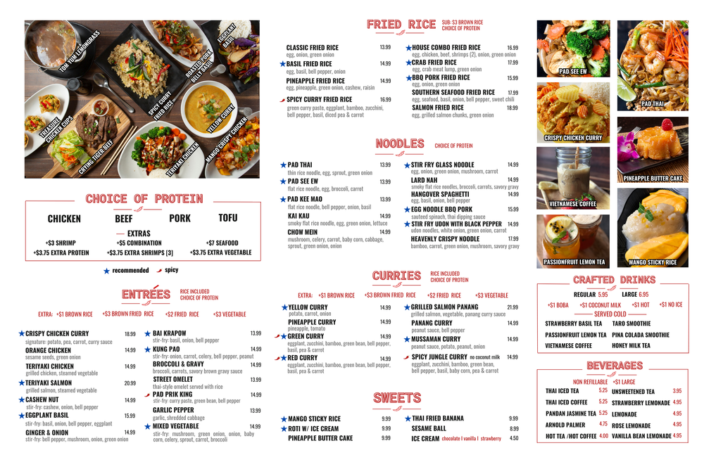 —MENU— — Rice & Spice Thai Cuisine