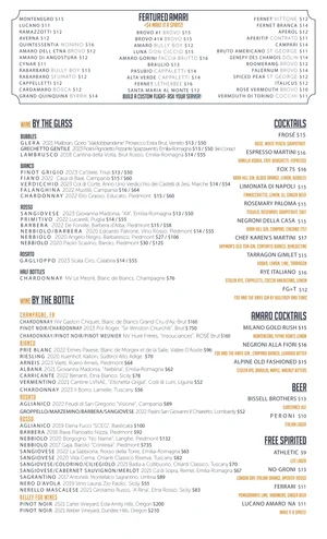 Menus — Fox & the Knife