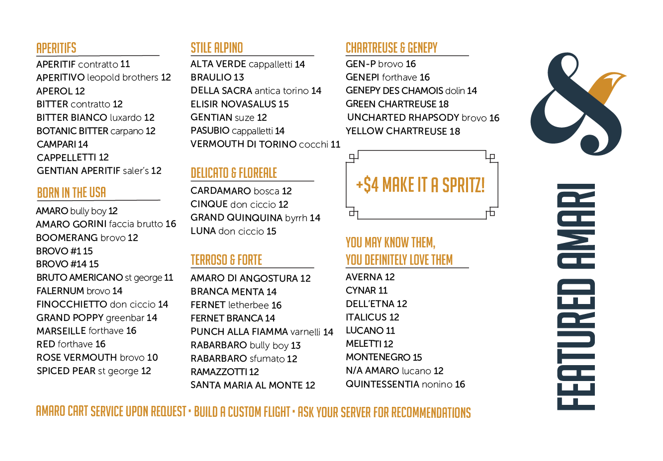 Menus — Fox & the Knife