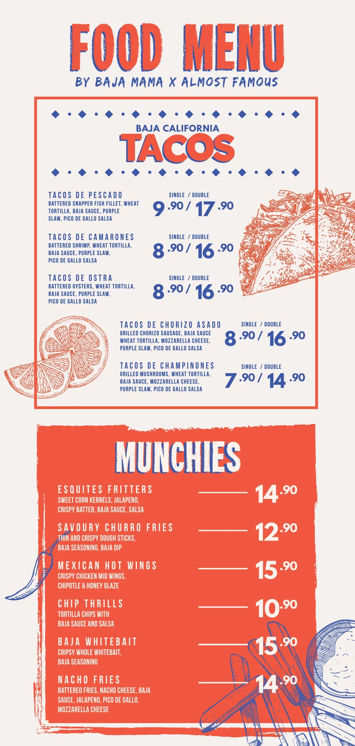 MENU — ALMOST FAMOUS Craft Beer Bar