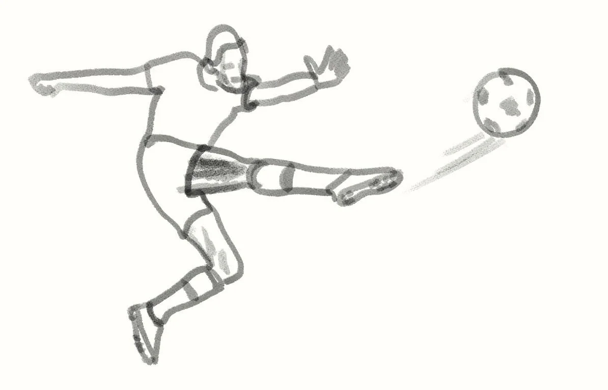 How To Draw Someone Kicking A Soccer Ball