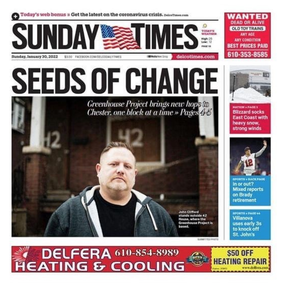 Greenhouse Project on Cover of Delco Times — Greenhouse Project