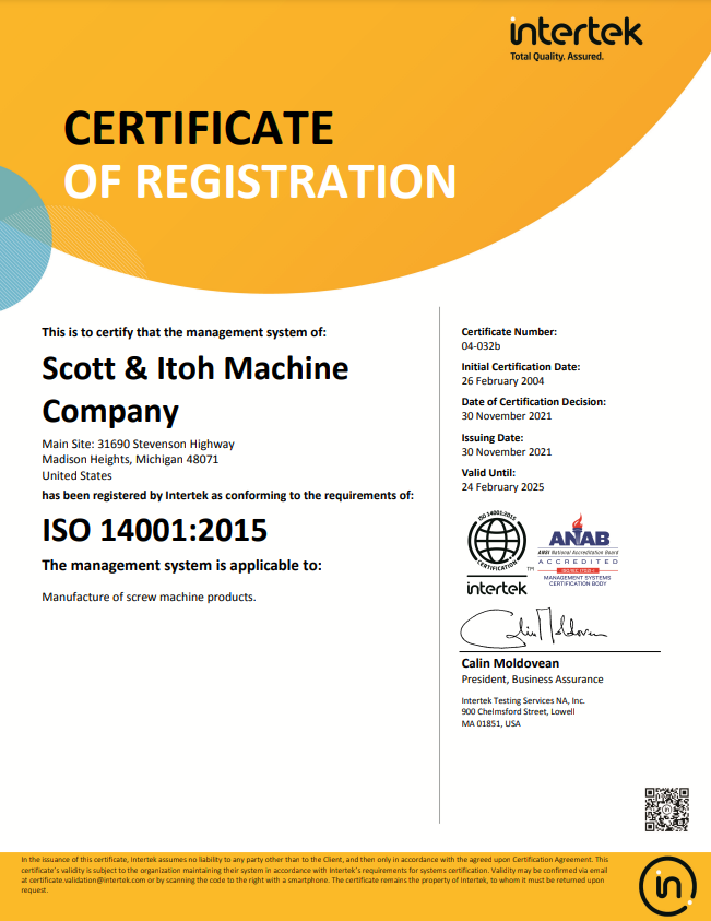 Scott and Itoh Machine Co.