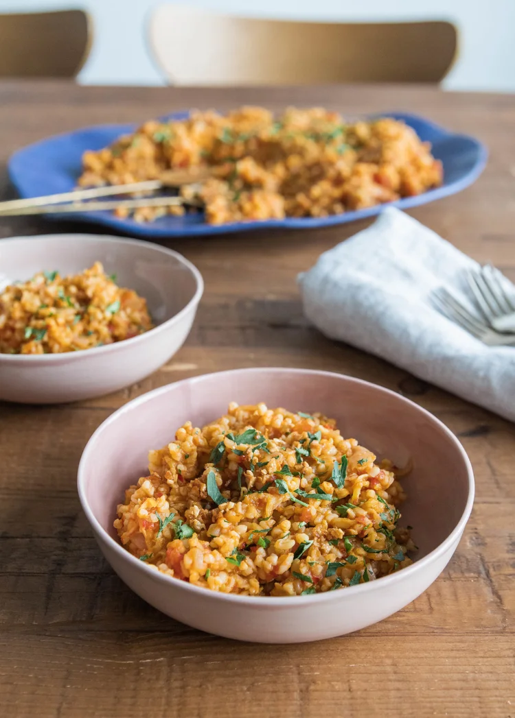 Vegan Series: Syrian Zucchini and Tomato Bulgur Pilaf — Omayah Cooks