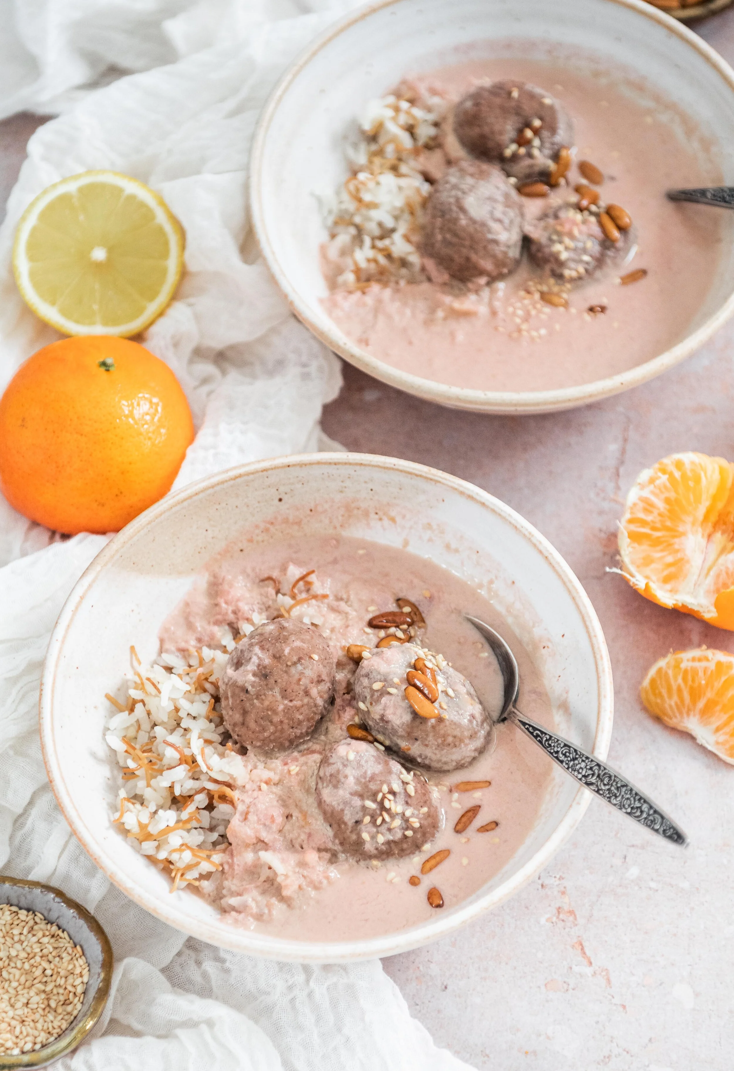 Kibbeh Arnabieh (Kibbeh in Tahini Citrus Sauce) — Omayah Cooks ...