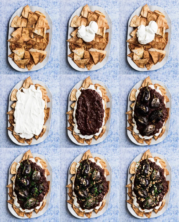 Fattet Makdous (Stuffed Baby Eggplants With Crispy Bread, Yogurt, And ...