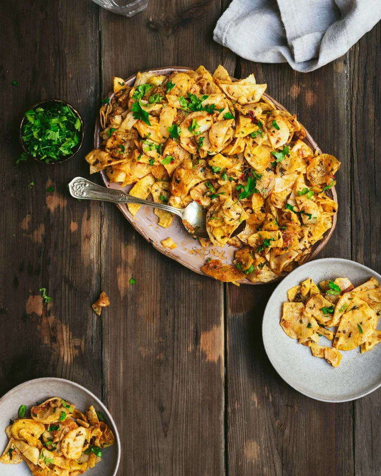 Batata Harra (Spicy Potatoes with Garlic Cilantro Sauce) — Omayah Cooks