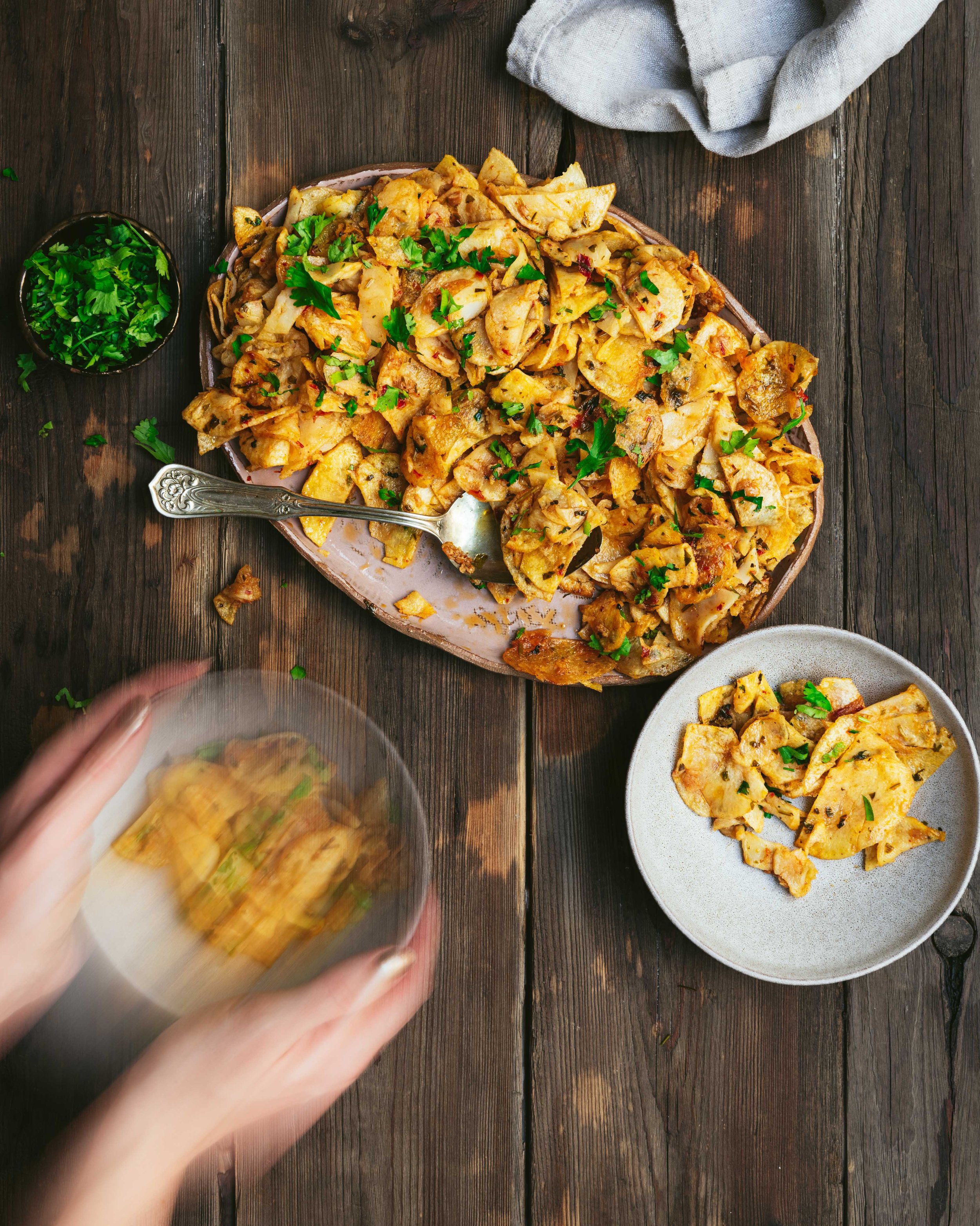 Batata Harra (Spicy Potatoes with Garlic Cilantro Sauce) — Omayah Cooks