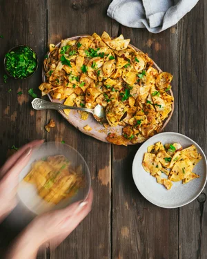 Batata Harra (Spicy Potatoes with Garlic Cilantro Sauce) — Omayah Cooks