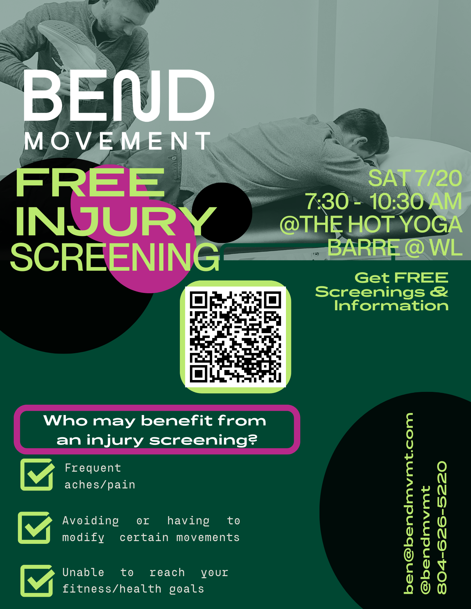 FREE Injury Screen — The Hot Yoga Barre