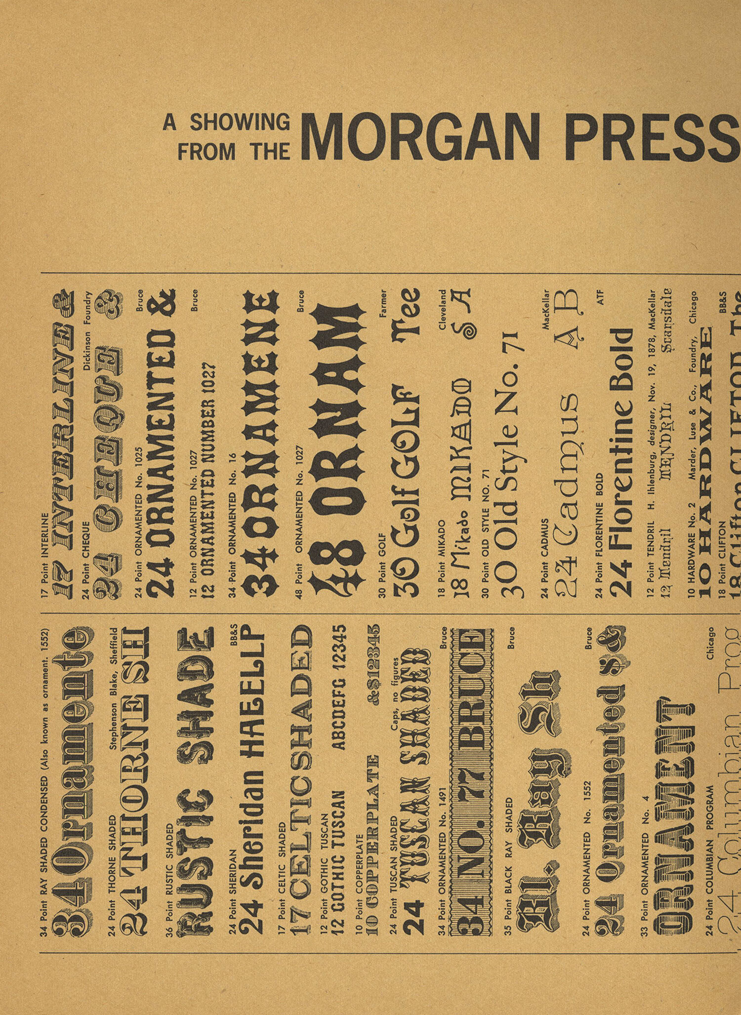 Morgan Press Wood Type Catalog — The Peculiar Manicule