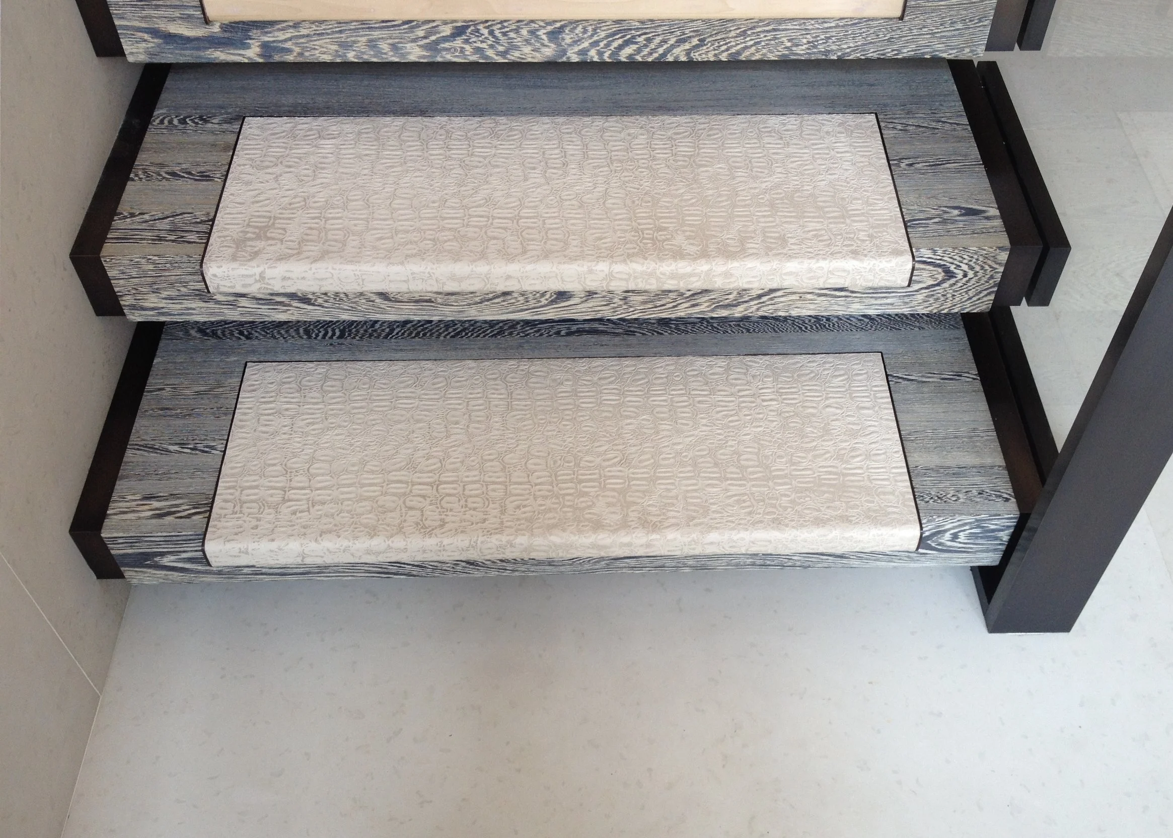 leather wrapped stair treads — Architectural Leather Works