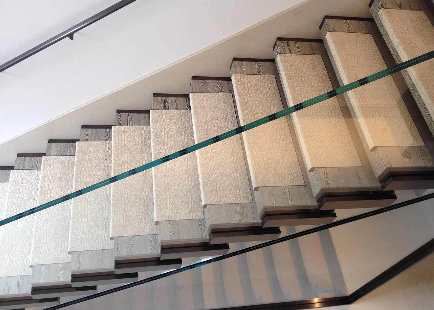 leather wrapped stair treads — Architectural Leather Works