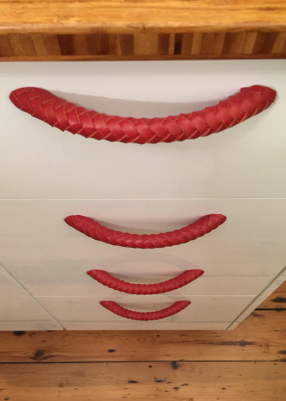 Braided leather drawer pulls — Architectural Leather Works
