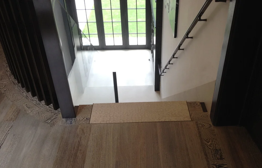 leather wrapped stair treads — Architectural Leather Works