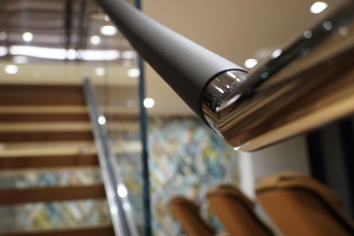 leather wrapped handrails — Architectural Leather Works