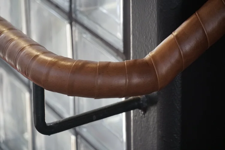 leather wrapped handrails — Architectural Leather Works