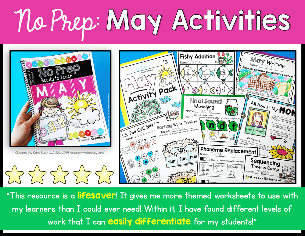 May in Kindergarten - FREEBIES — Keeping My Kiddo Busy