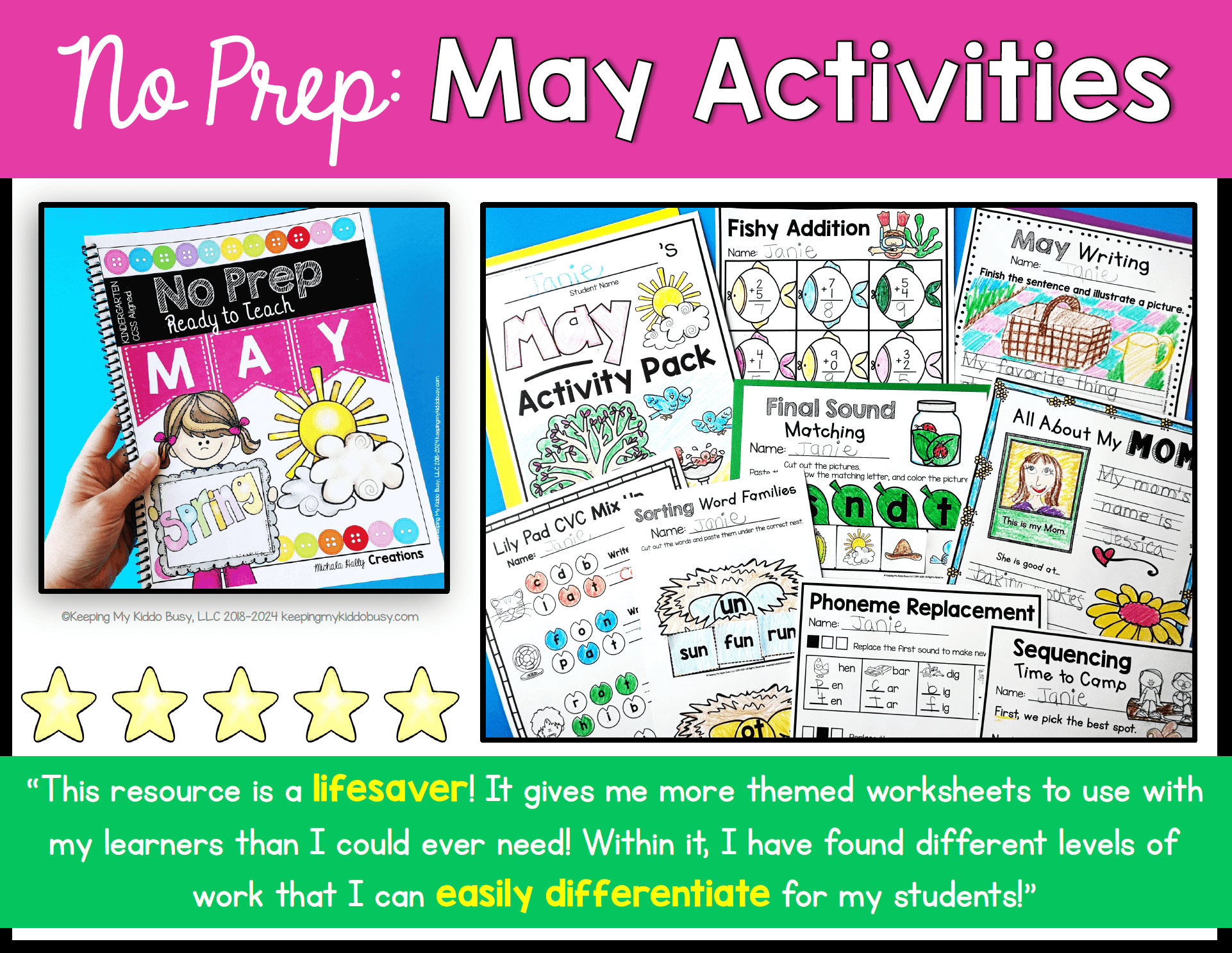 May in Kindergarten - FREEBIES — Keeping My Kiddo Busy