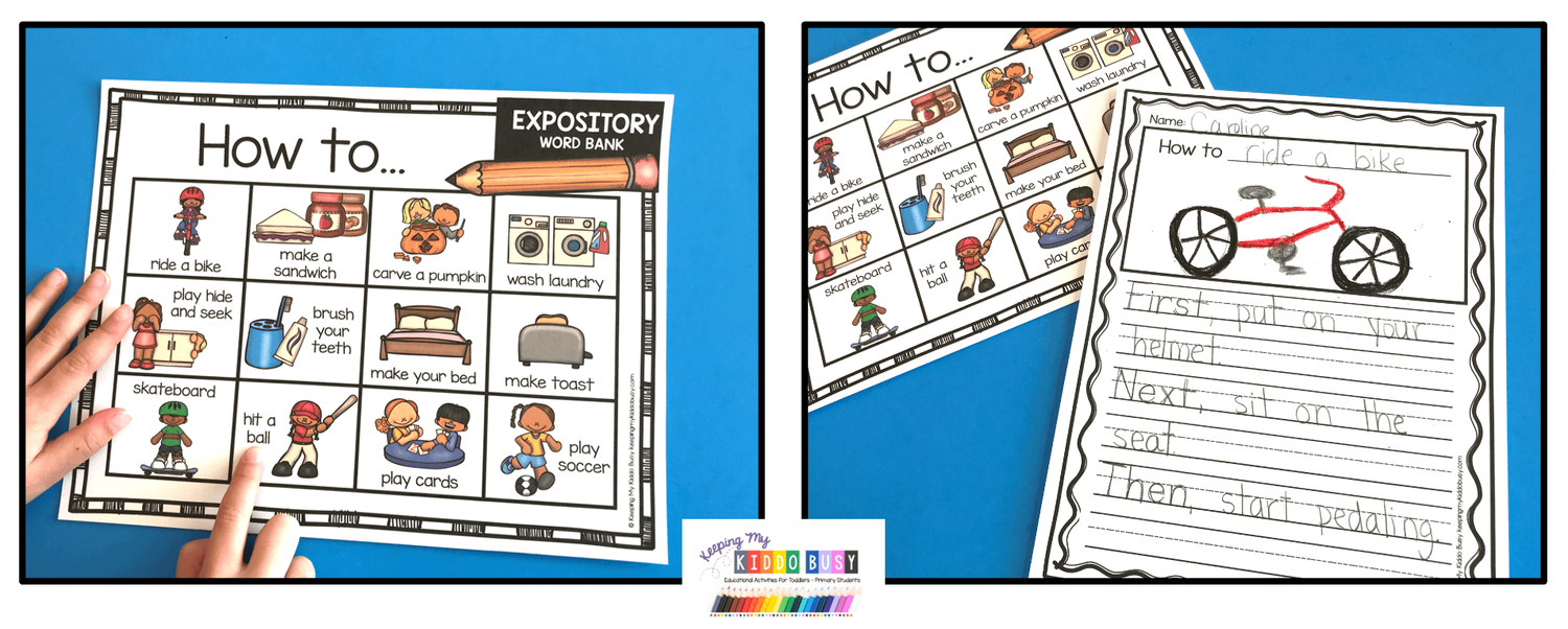 Expository "How-To" Writing FREEBIE — Keeping My Kiddo Busy