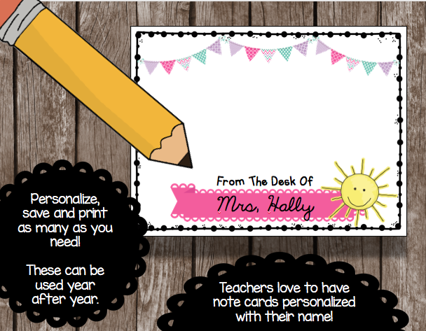 Personalized Teacher Notes — Keeping My Kiddo Busy
