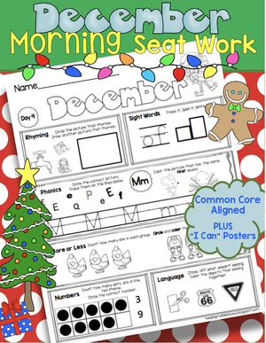 December Morning Seat Work in Kindergarten - FREE WEEK — Keeping My ...