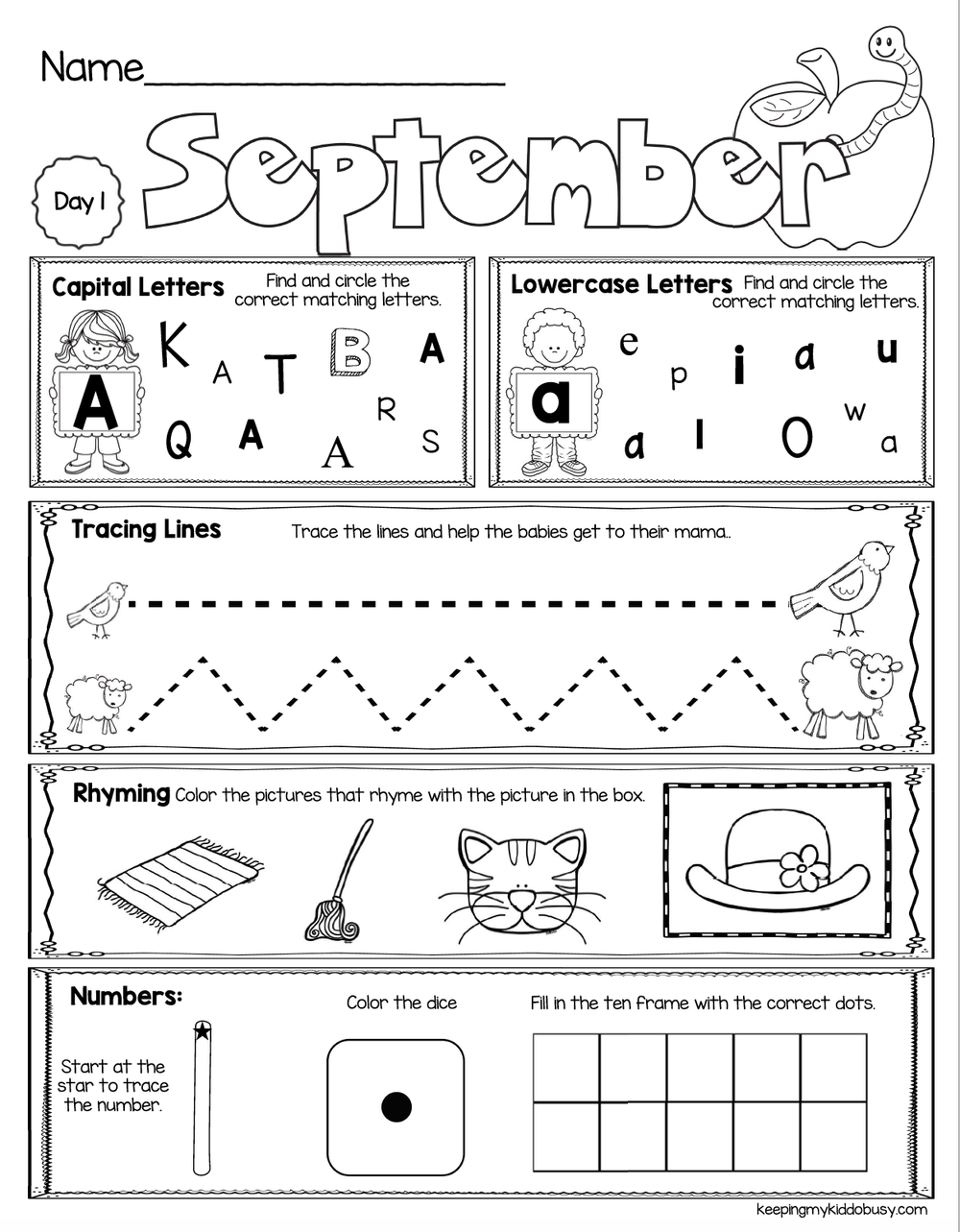 September Seat Work - FREE Week! — Keeping My Kiddo Busy