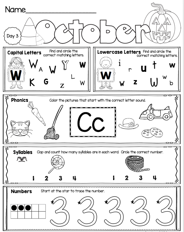 October Kindergarten Morning Work - FREE WEEK! — Keeping My Kiddo Busy