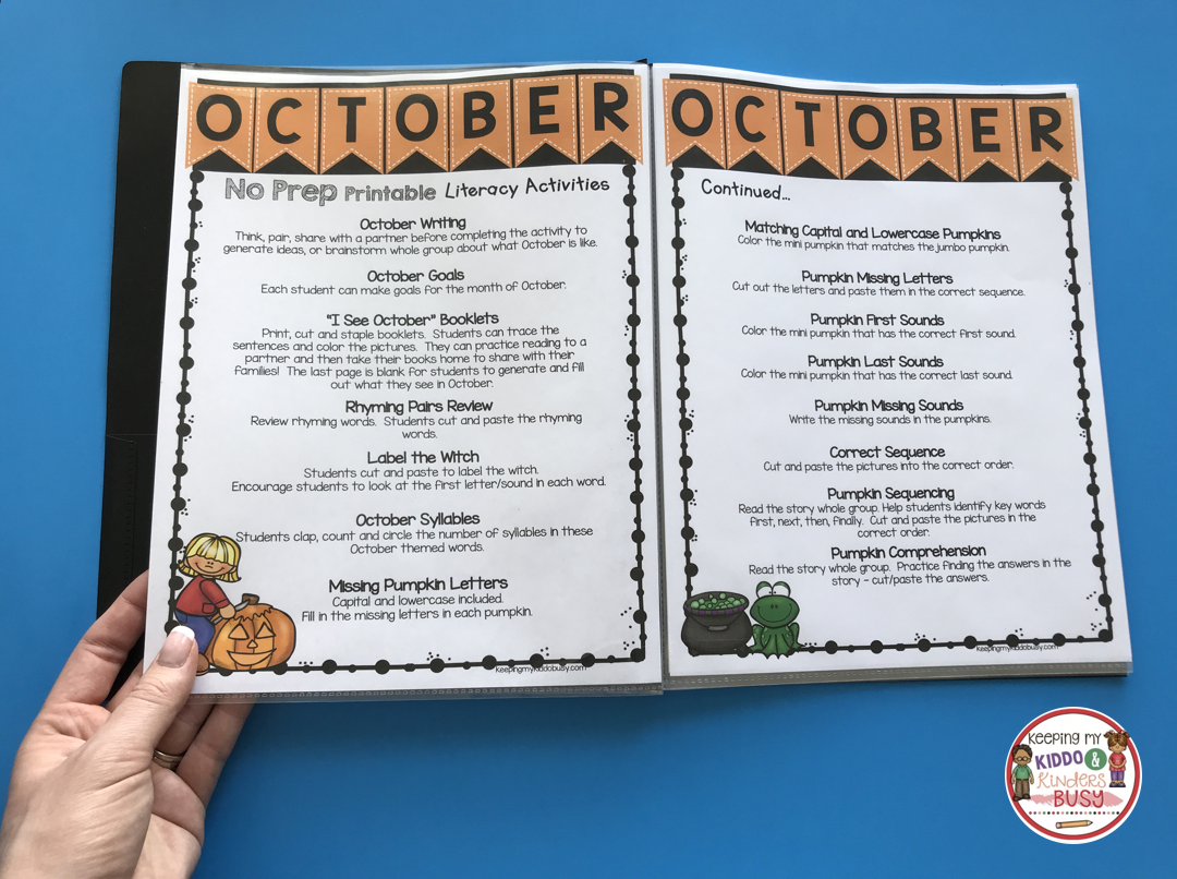October Math and Literacy Pack - FREEBIES — Keeping My Kiddo Busy