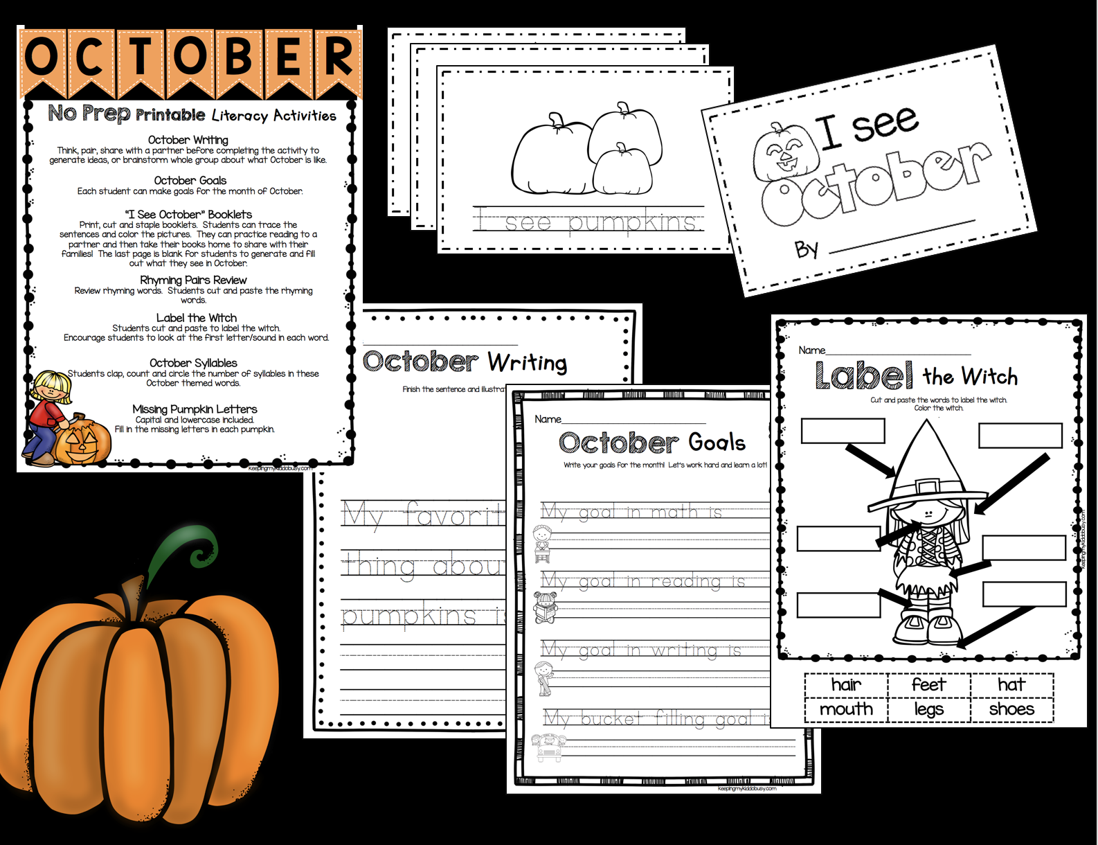 October Math and Literacy Pack - FREEBIES — Keeping My Kiddo Busy