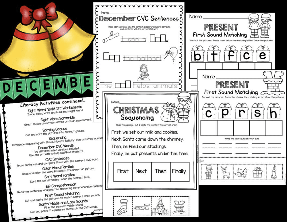 December Math and Literacy Pack - FREEBIES! — Keeping My Kiddo Busy