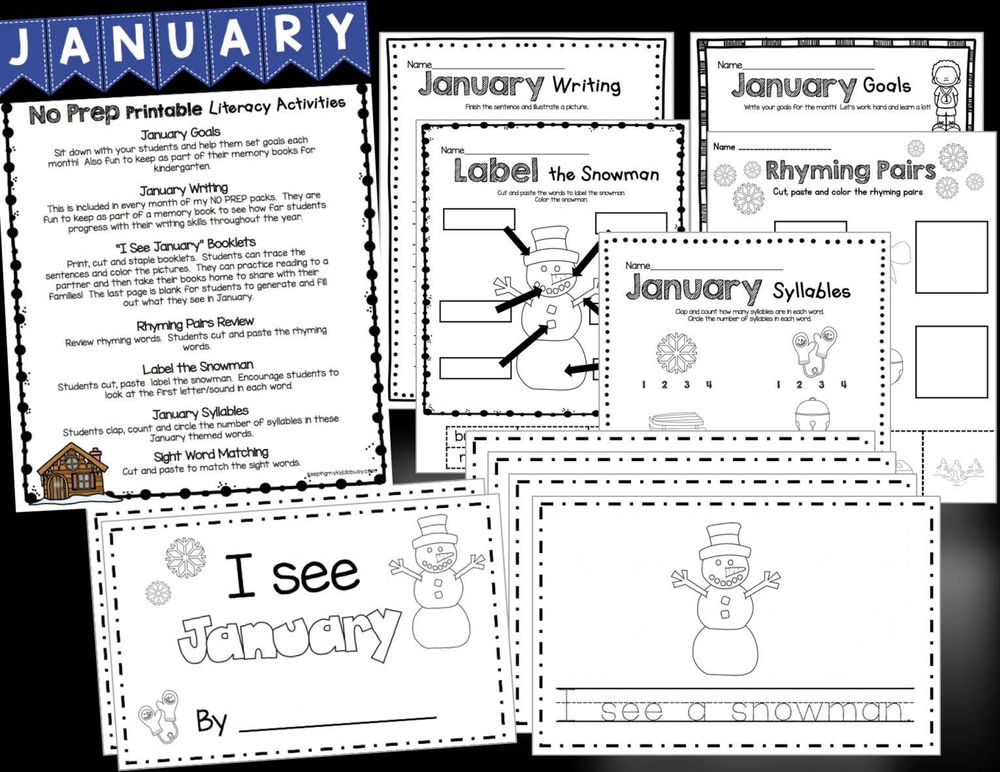 January No Prep Math & Literacy Pack - FREEBIES — Keeping My Kiddo Busy