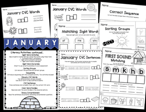 January No Prep Math & Literacy Pack - FREEBIES — Keeping My Kiddo Busy