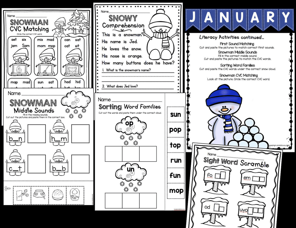 January No Prep Math & Literacy Pack - FREEBIES — Keeping My Kiddo Busy